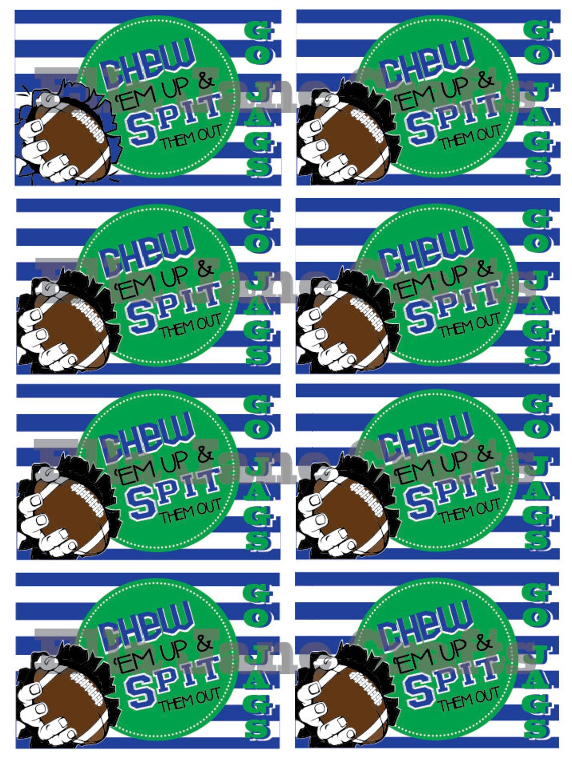 Football Team Gift Football Tag Football Good Luck Chew - Etsy