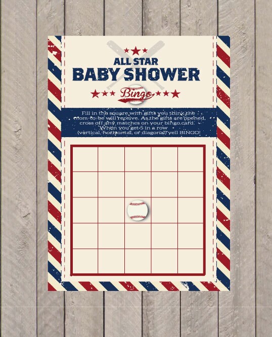 Baseball Baby Shower Bingo PDF Instant Download Baby Shower | Etsy