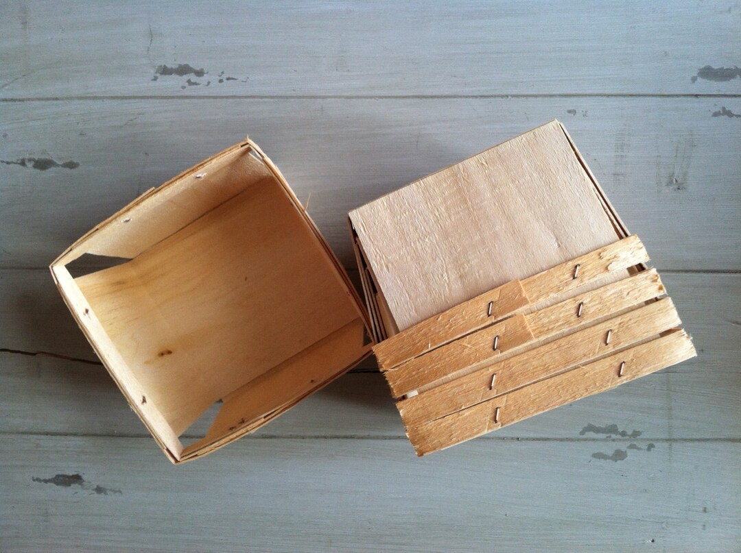 Quart Wood Berry Baskets, Berry Baskets, 12 Favor Baskets, Wedding ...
