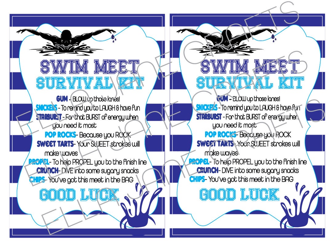 Swim Team Survival Kit, Swim Team Gifts, Swim Meet Gifts, Swim Team Kit ...