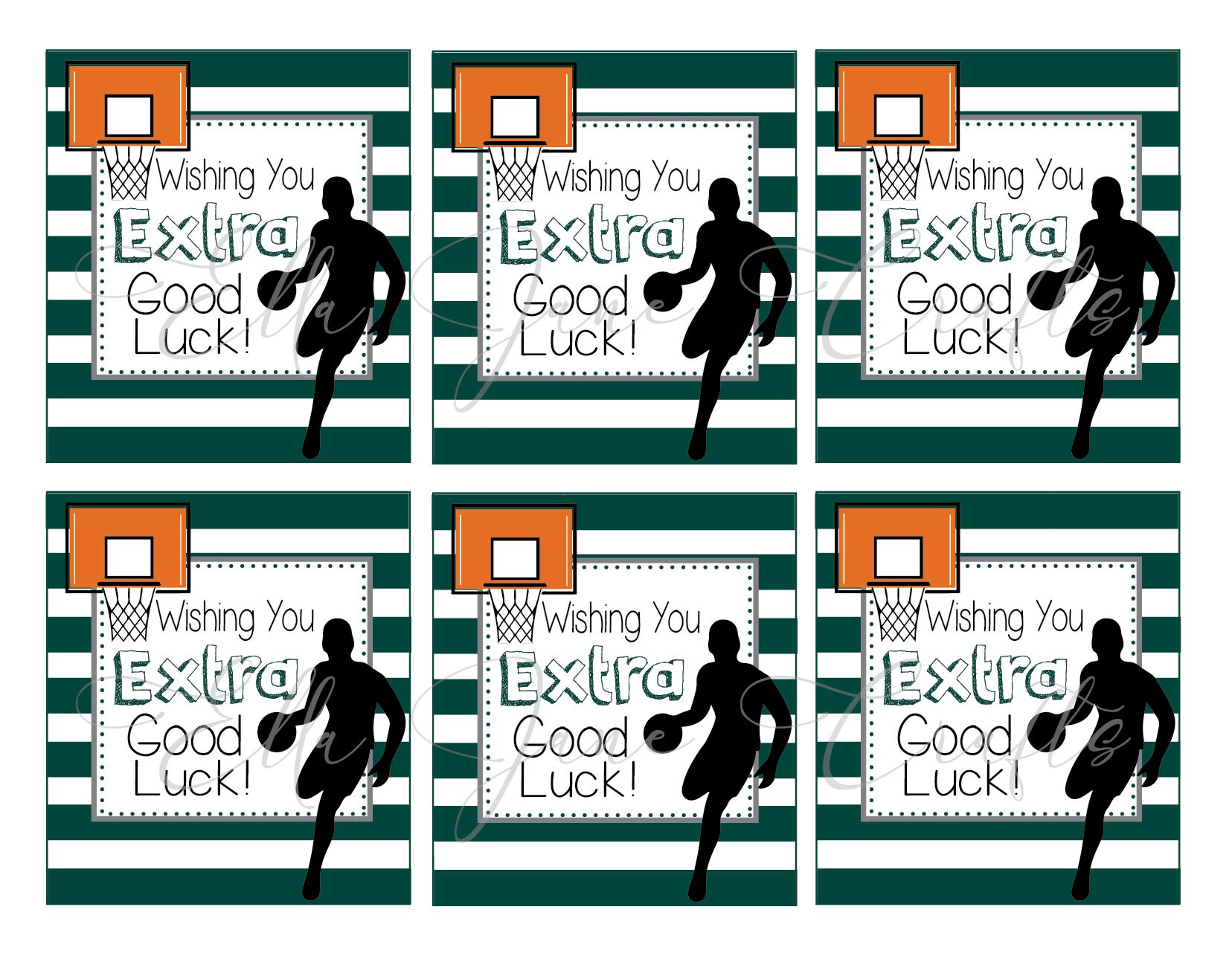 Basketball Team Gifts, Basketball Gifts, Good Luck Favor Tags- PDF File ...