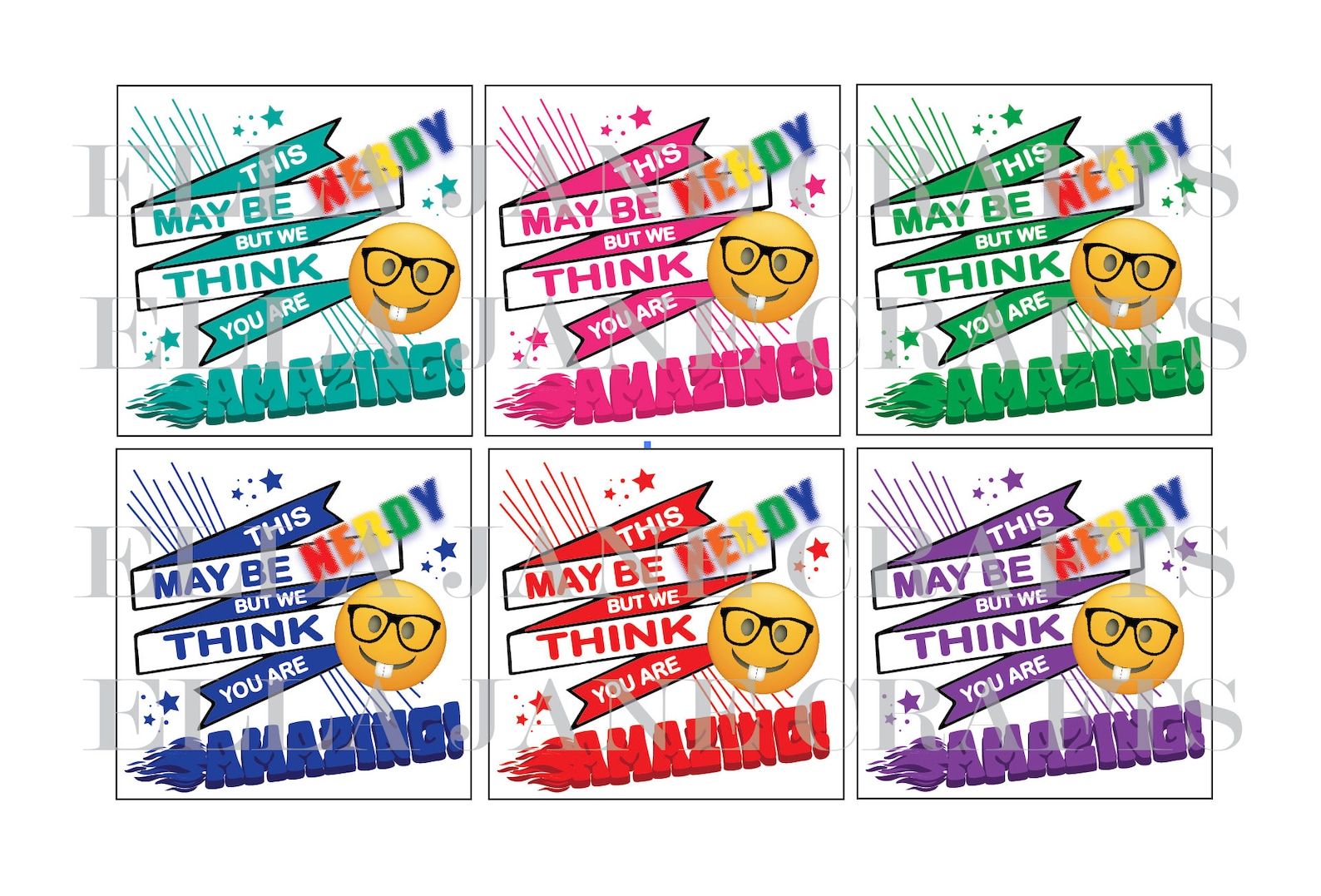 Good Luck Gift Tag Nerds Gift Card Candy Favor Tags PDF - Etsy