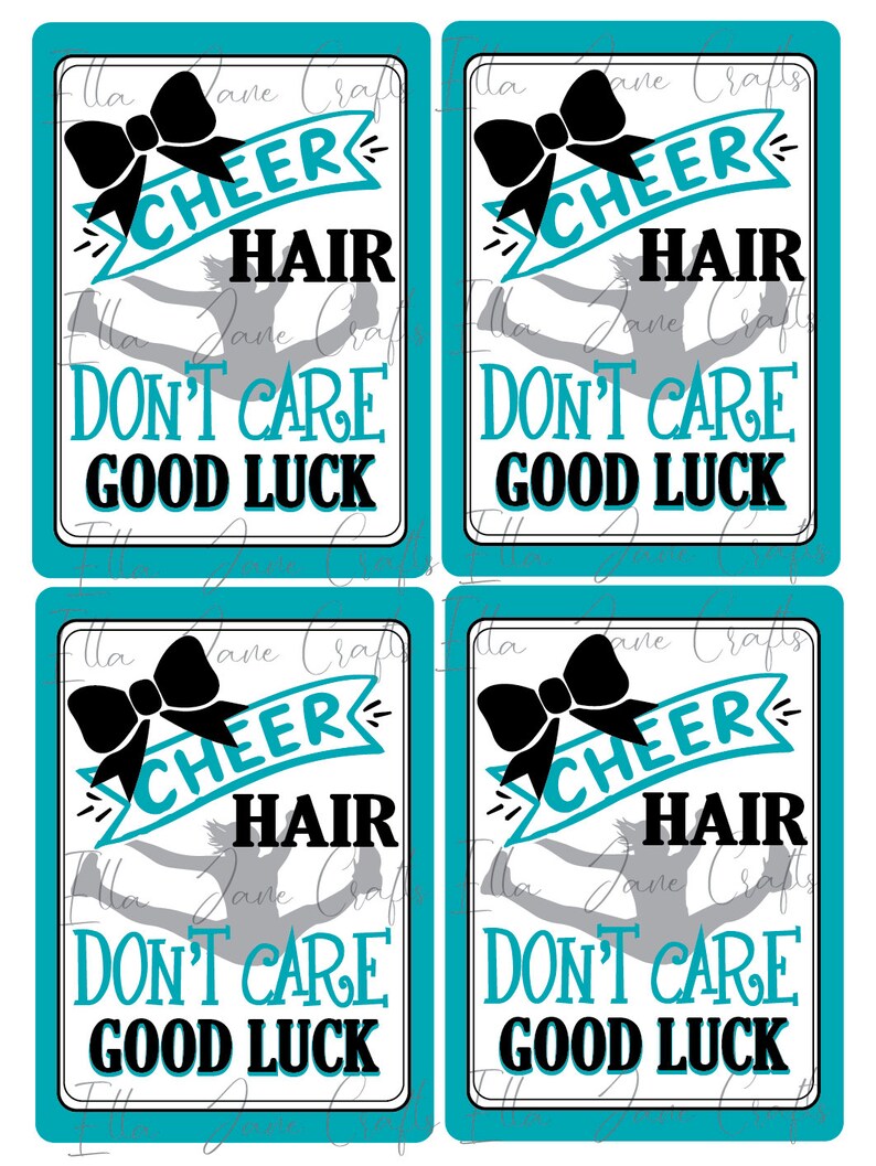 Cheerleading Good Luck Favor Tags CUSTOMIZED PDF File Hair - Etsy
