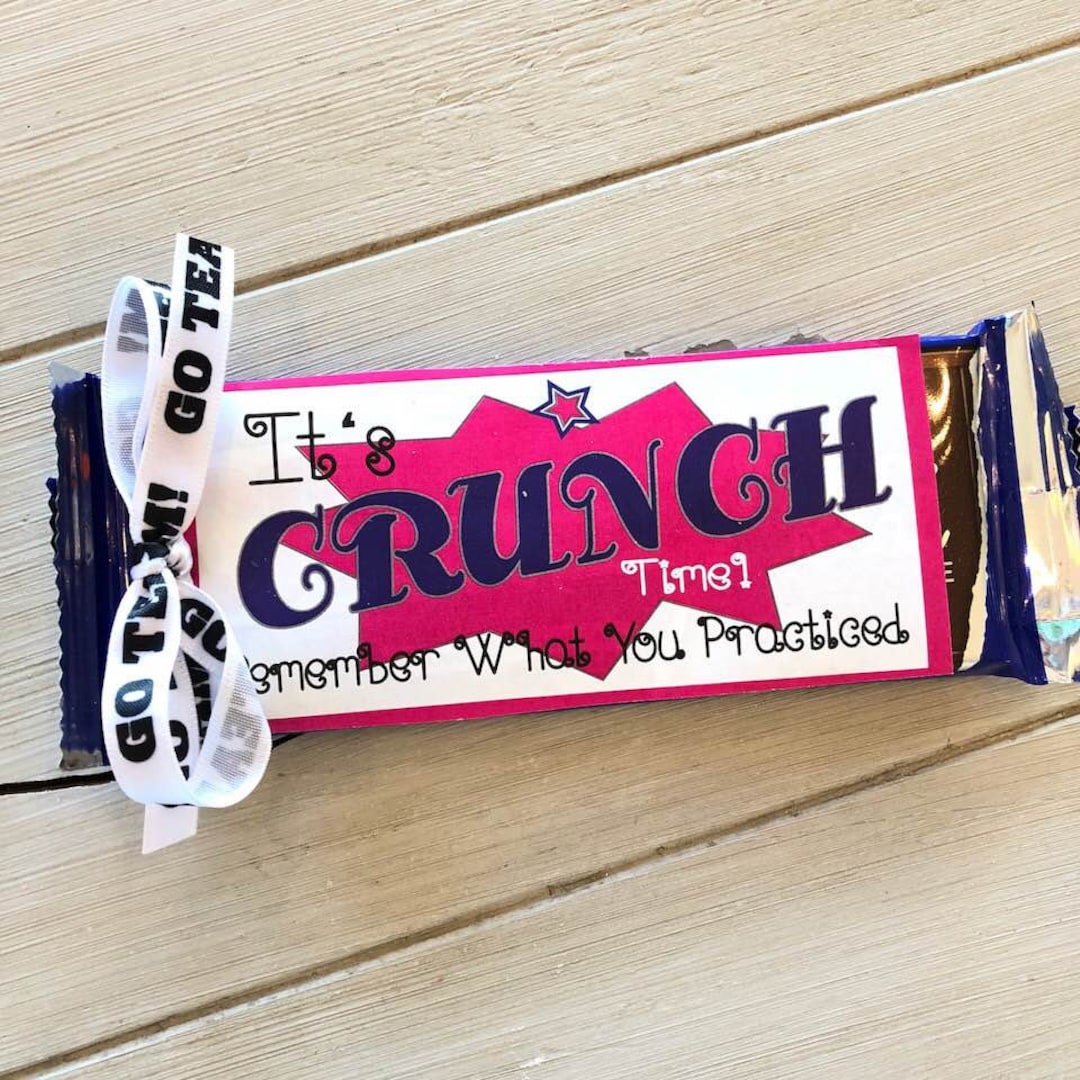 Crunch Time, Team Good Luck Tags, Cheerleading Good Luck Favor Tags ...