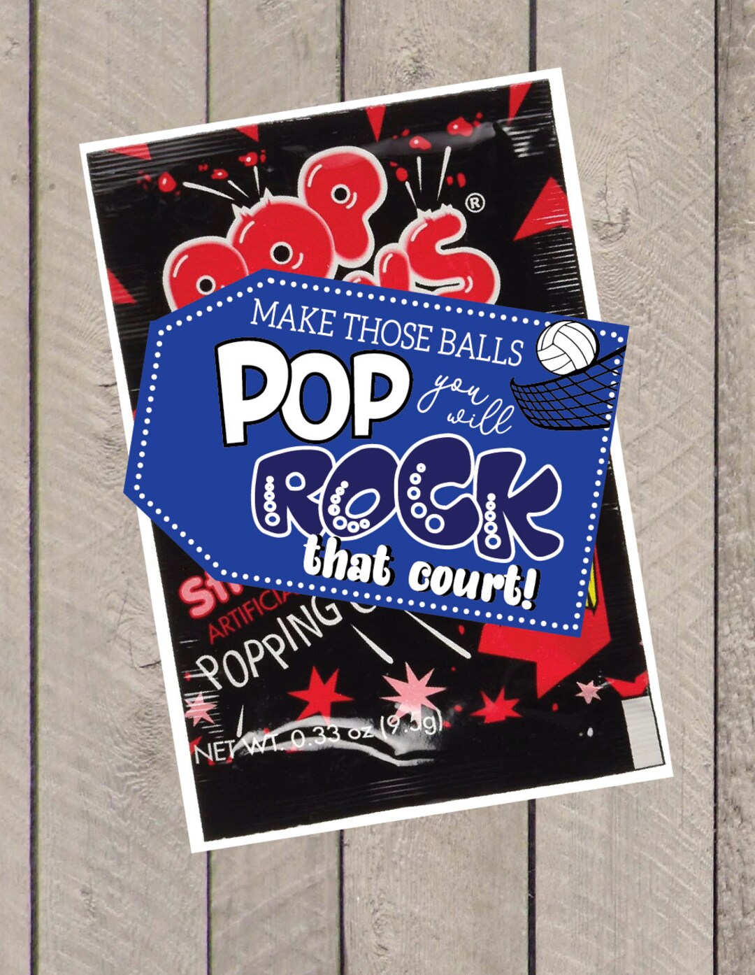 Volleyball Team Gifts- Pop Rocks Gift Tag, Volleyball Gifts, Team Gifts ...