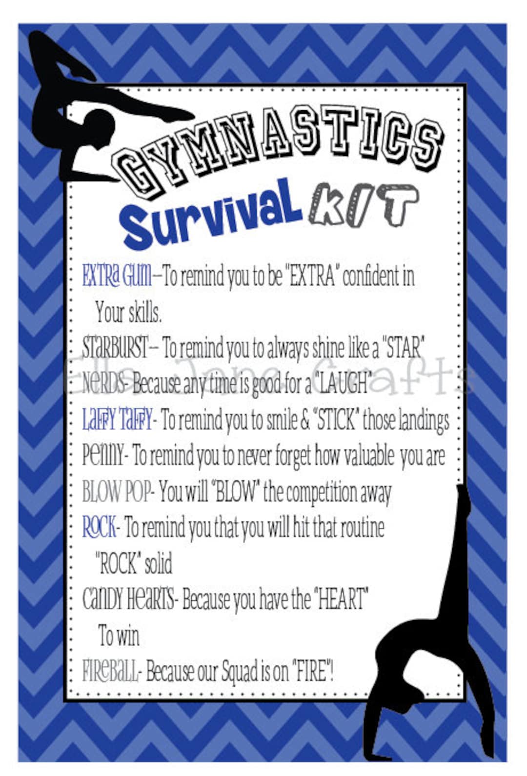 Gymnastics Competition Survival Kits- Gymnastics Gifts, Team Gift, PDF ...