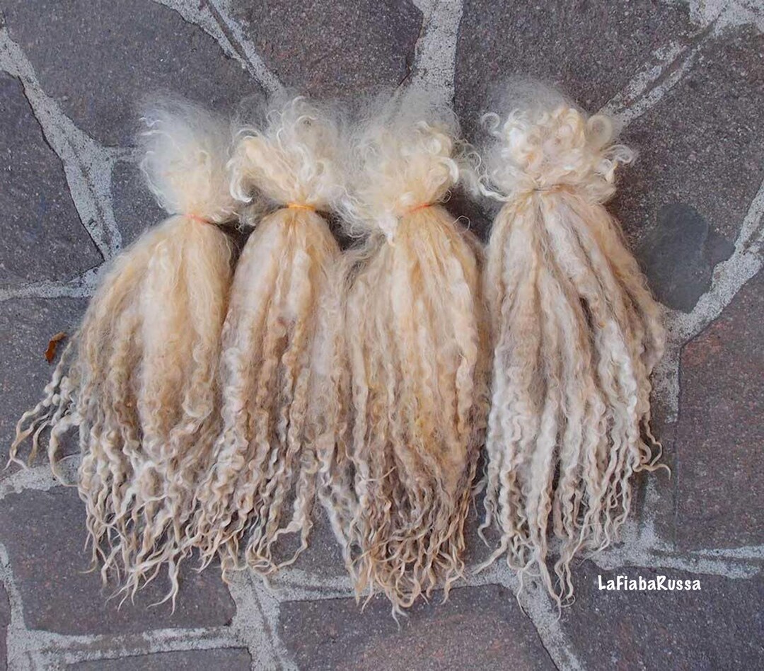 Long Wool Locks 50 Gr Curly Wool White Cream Leicester 25-32 Cm, Hair ...