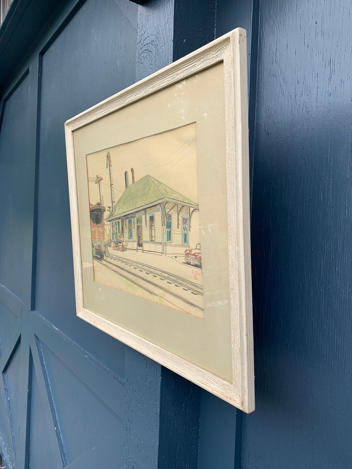 Wonderfully Detailed Vintage Train Station Drawing Framed - Etsy