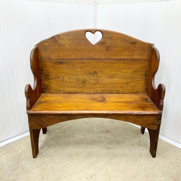 Antique Settle Bench - Etsy
