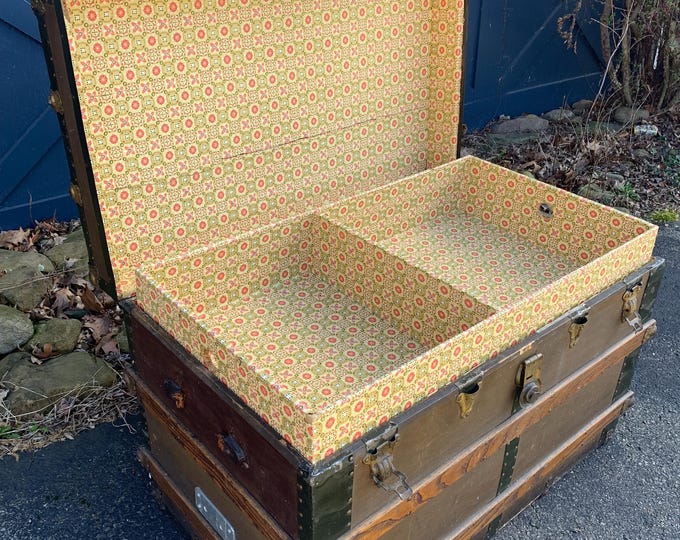 Antique Steamer Trunk With Removable Tray, Victorian Furniture ...