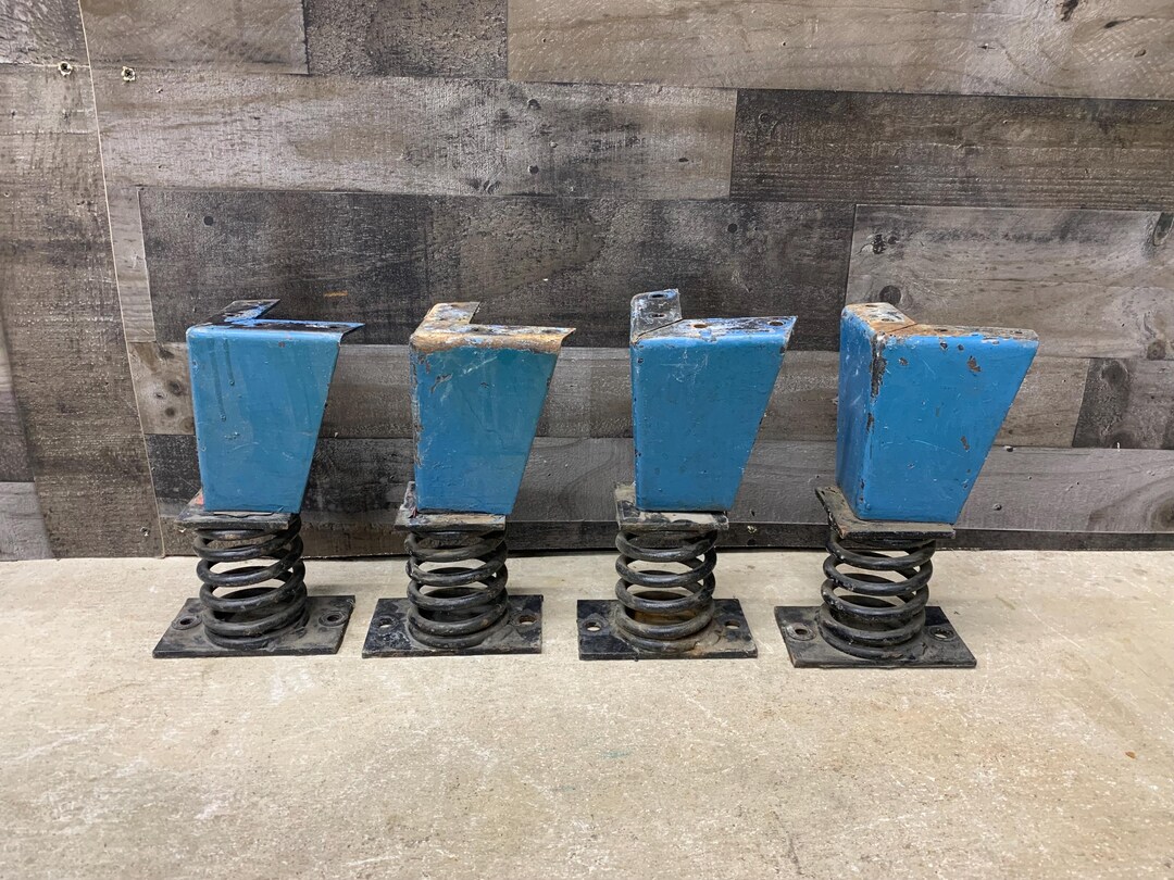 Vintage Industrial Coil Springs on Base, Removable Corner Feet, Steel ...