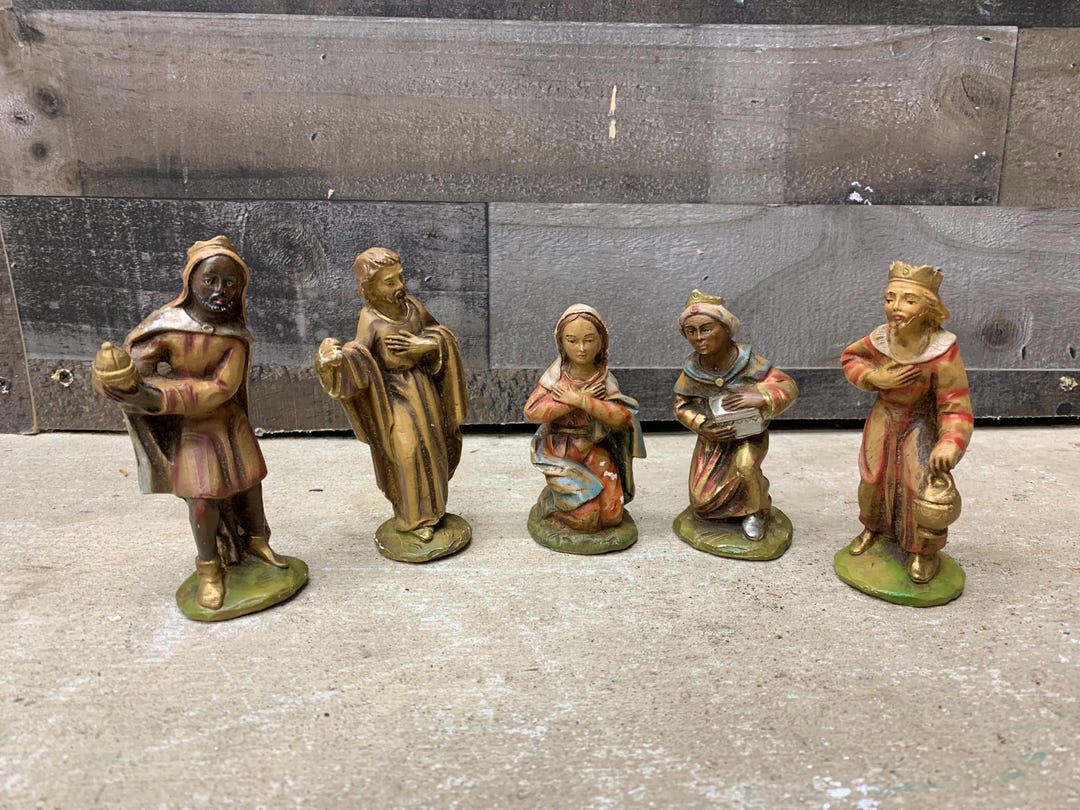 Vintage 5 Piece Chalkware Nativity Set, Made in Italy - Etsy