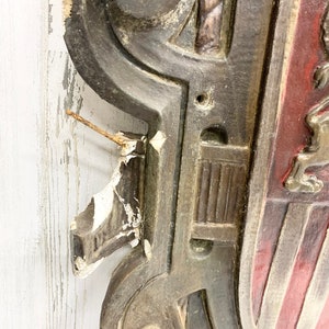 Large 35 High Vintage Plaster Family Crest, Lion Medieval Knight Wall ...