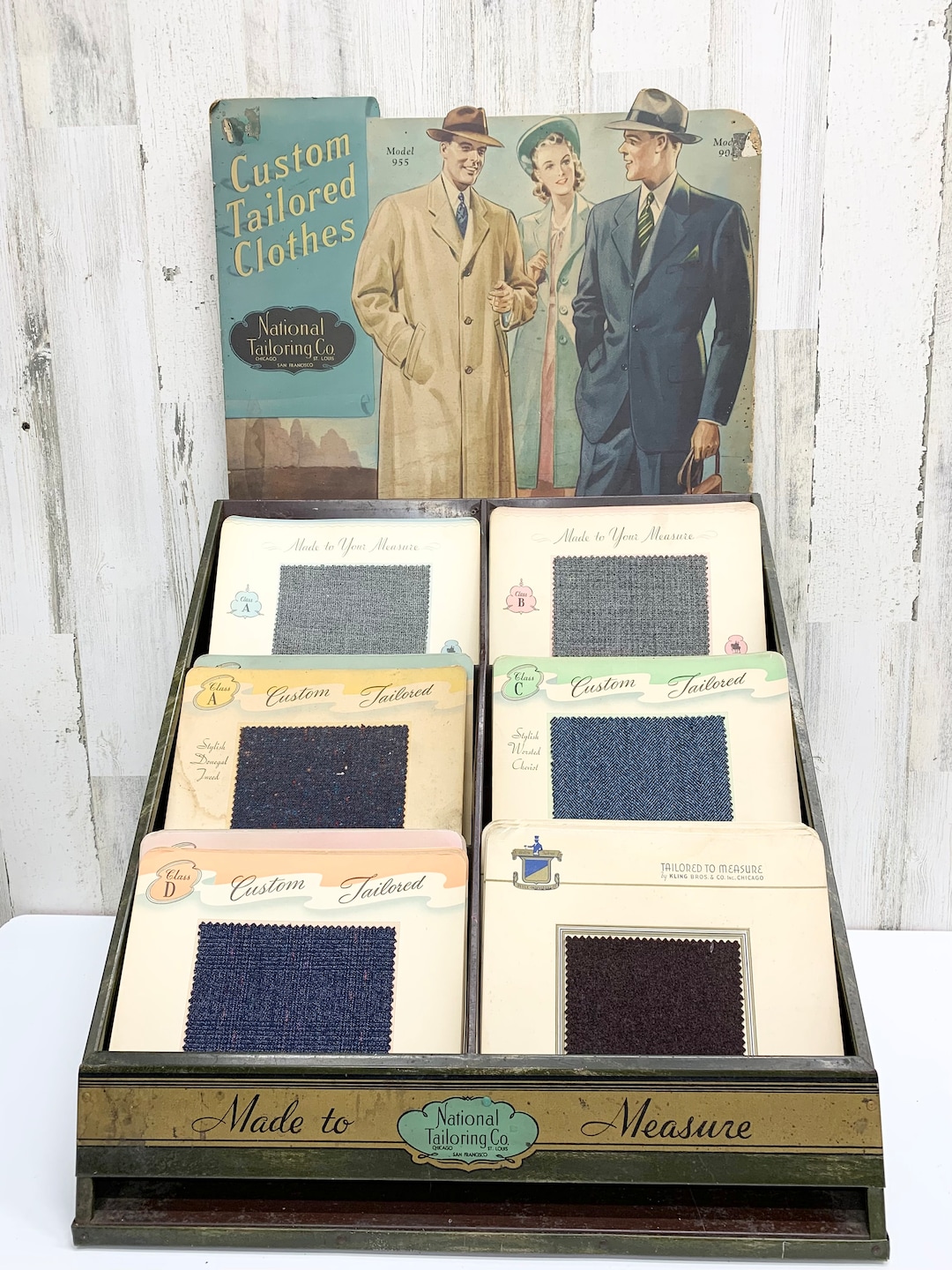 Vintage 1930's Era Tin Metal Store Display Case, National Tailoring ...