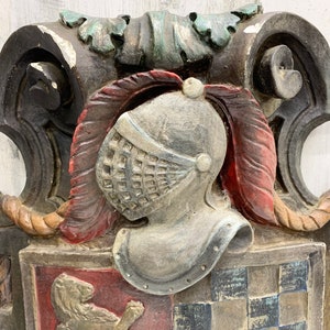 Large 35 High Vintage Plaster Family Crest, Lion Medieval Knight Wall ...