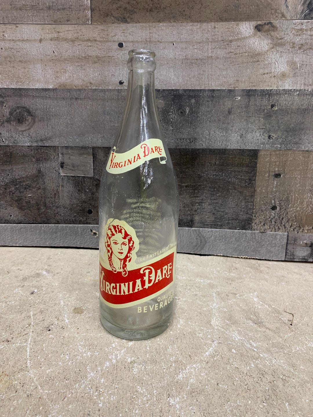 Vintage Virginia Dare Bottle: 1 Quart Clear Glass Vase - Etsy