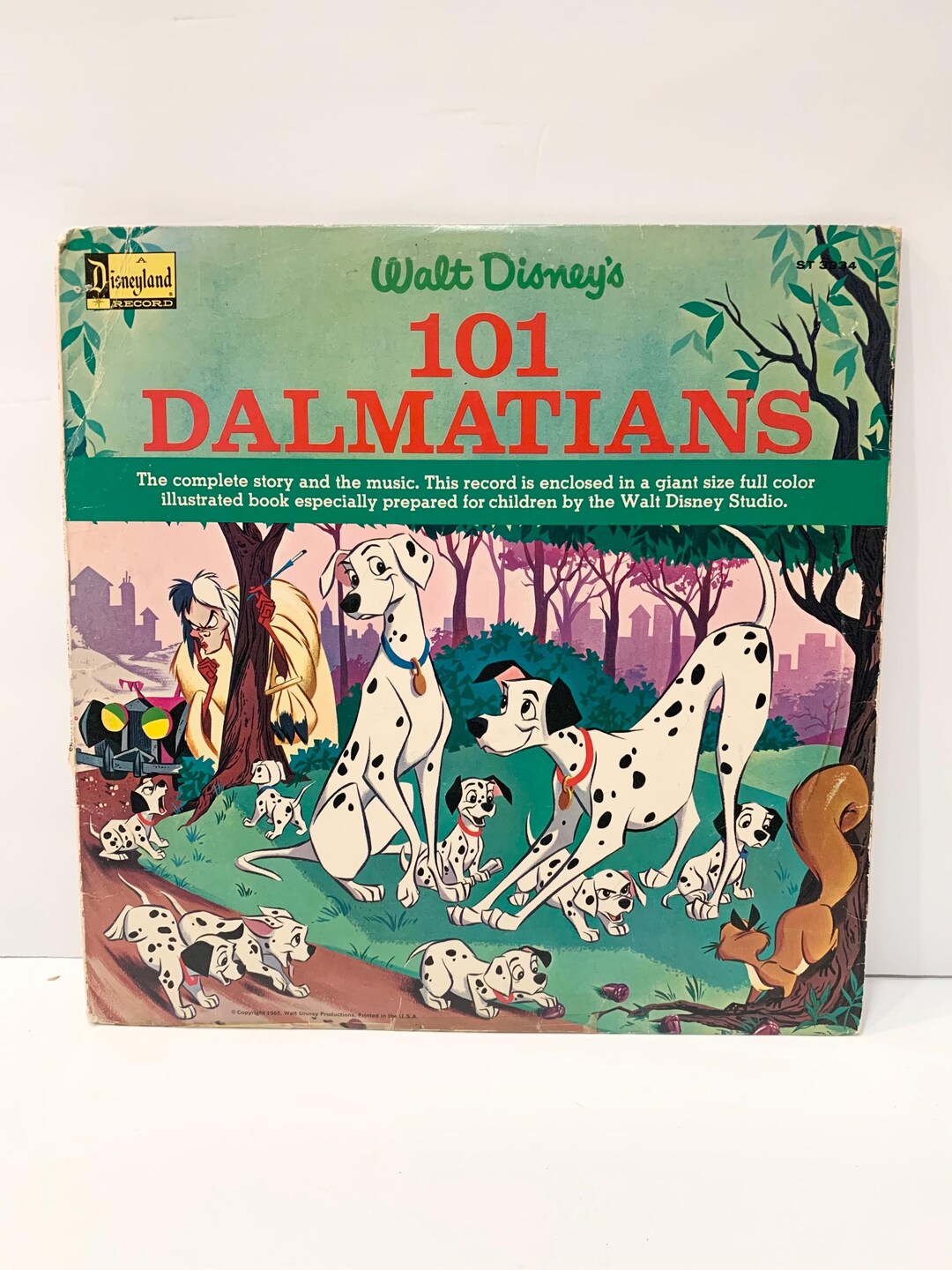 Walt Disney's 101 Dalmatians Vinyl Record, 1965 Disneyland ST-3934 ...