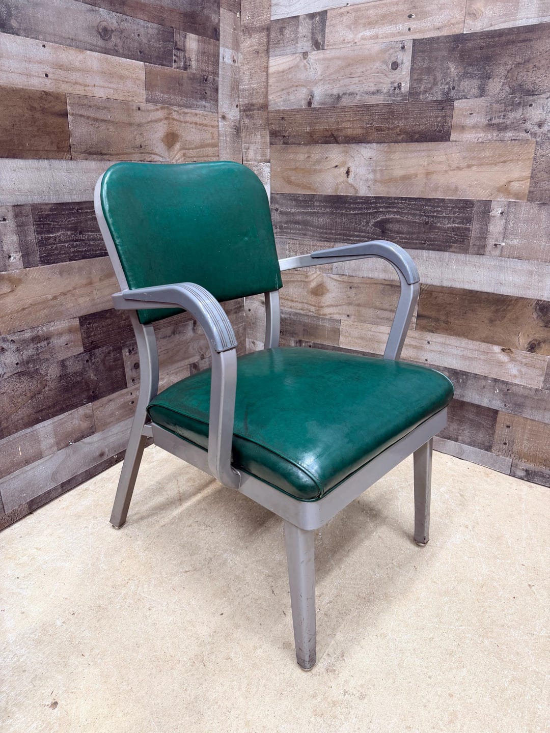 Mid Century Steel Tanker Desk Chair, Vintage Industrial Furniture ...