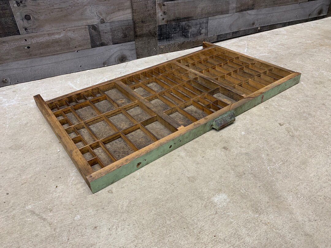 Antique Letterpress Type Tray, Vintage Printer's Cabinet Drawer, Knick ...