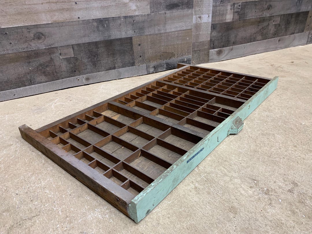 Antique Letterpress Type Tray, Vintage Printer's Cabinet Drawer, Knick ...