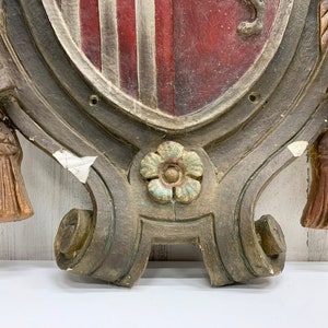 Large 35 High Vintage Plaster Family Crest, Lion Medieval Knight Wall ...