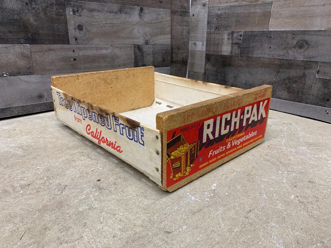 Vintage Rich-pak Grocery Store Crate, Fruits and Vegetable Storage Box ...