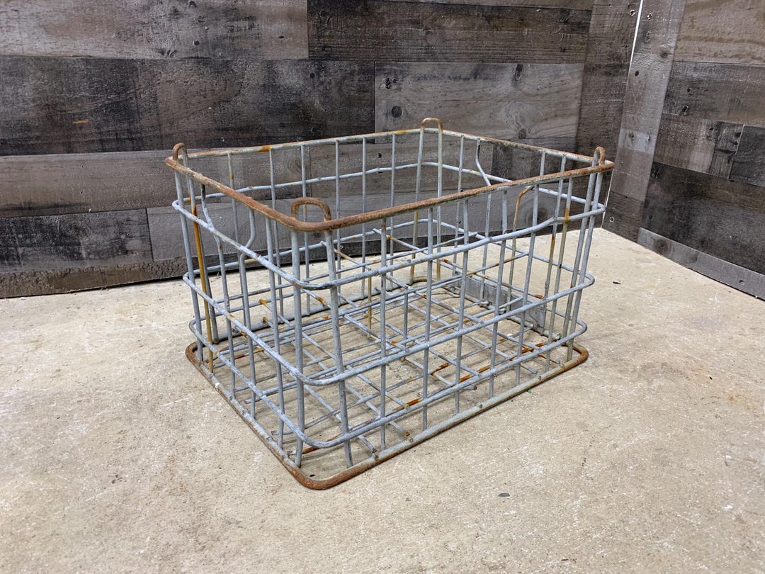 Vintage Metal Bottle Crate, Rutter Brothers 9-37, Divided Milk Bottle ...