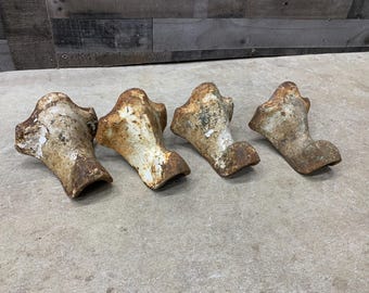 Set of 4 Antique Cast Iron Bathroom Tub Feet, Matching Eagle Talon Ball ...