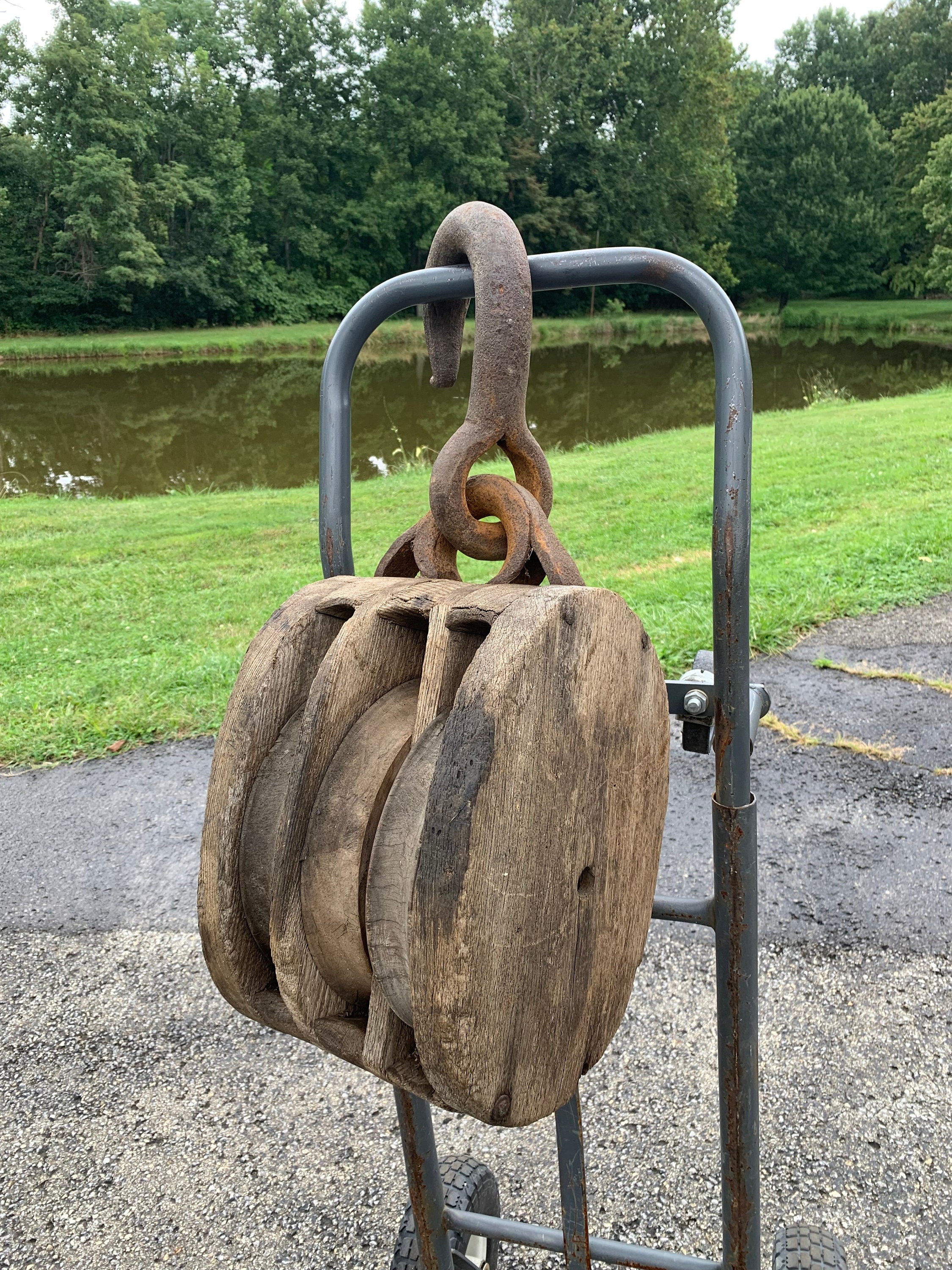 Old Wood Block And Tackle
