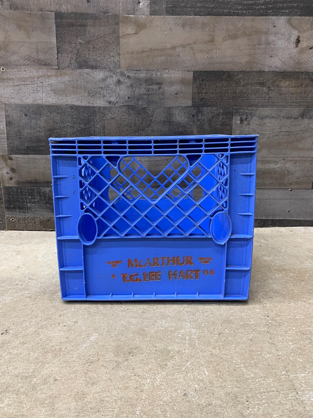 Vintage Dairy Farm Milk Crate, Plastic Storage Container, Modular ...