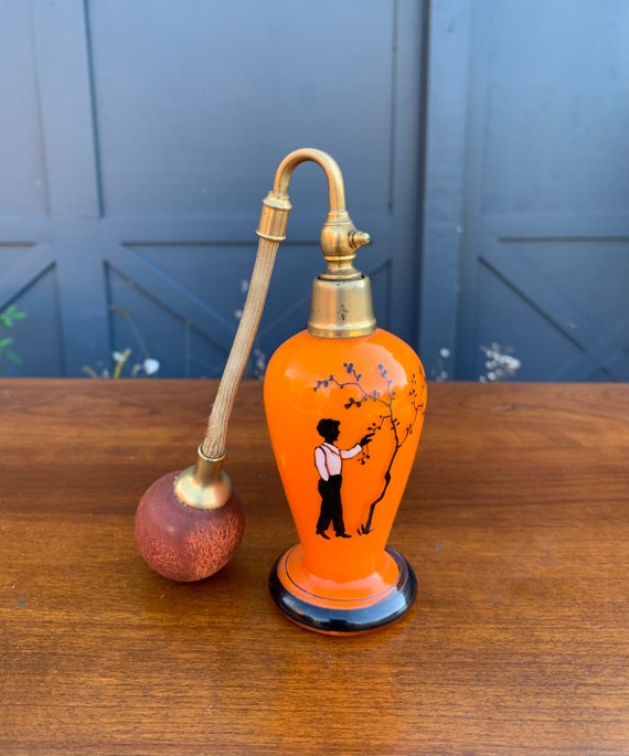 Antique Art Deco Perfume Bottle Atomizer, Hand Painte… - Gem