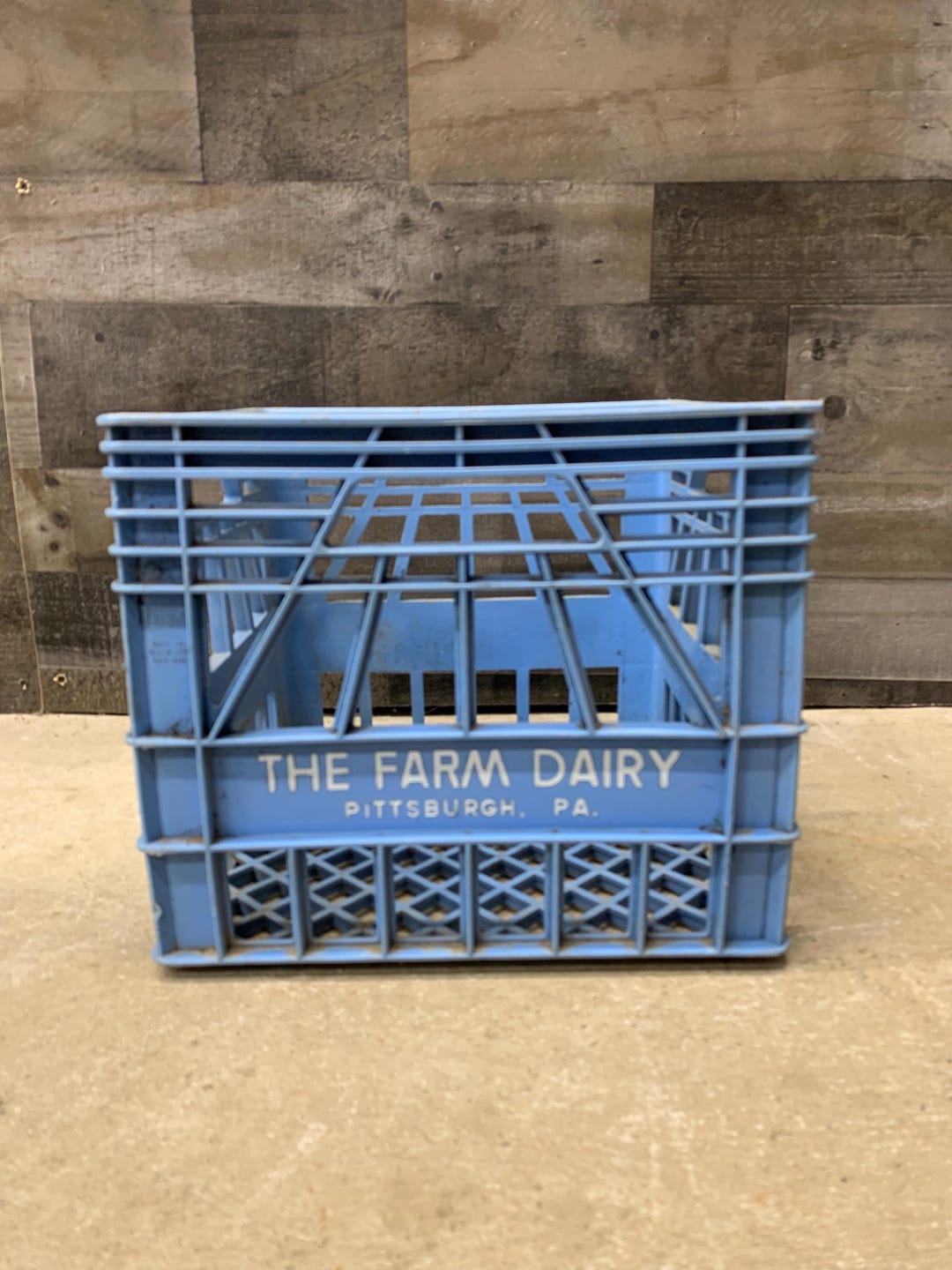 Vintage Dairy Farm Milk Crate, Plastic Storage Container, Modular ...