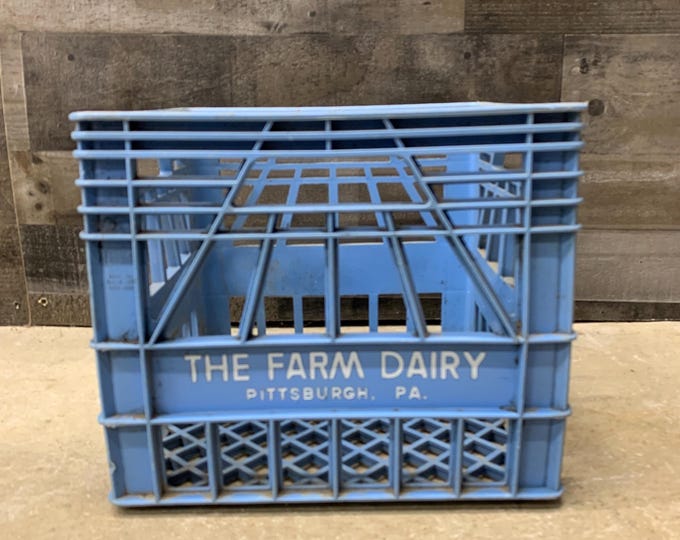 Vintage Dairy Farm Milk Crate, Plastic Storage Container, Modular ...
