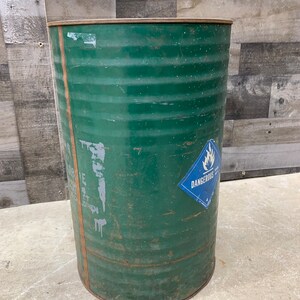 Vintage Miner's Special Steel Drum, Calcium Carbide Storage Container ...