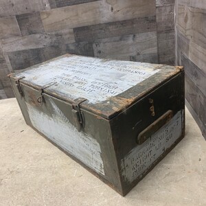 Vintage WWII Military Soldier Footlocker, 1940's Wood Storage Trunk ...