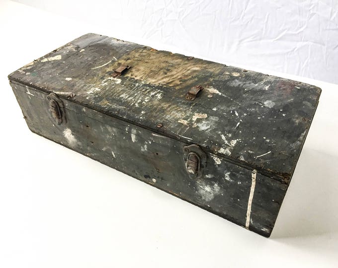 Vintage Military Wood Box, Grease Kit Case, Small Shipping Container ...