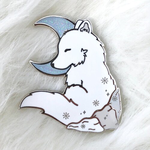 Snow Pup Hard Enamel Pin Siberian Husky Winter White Wolf - Etsy