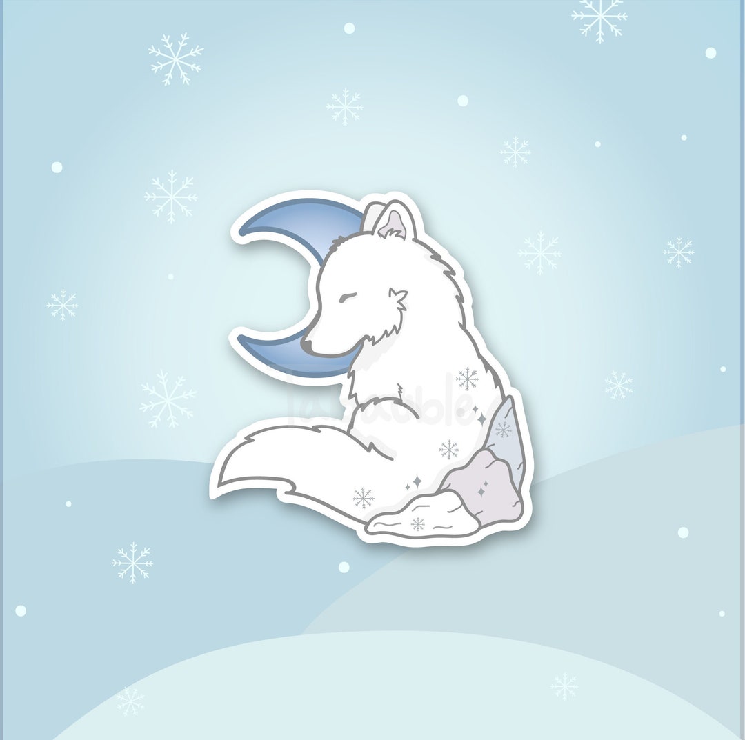 Snow Pup 3” Die Cut Vinyl Sticker - White Husky Wolf Dog - Waterproof ...
