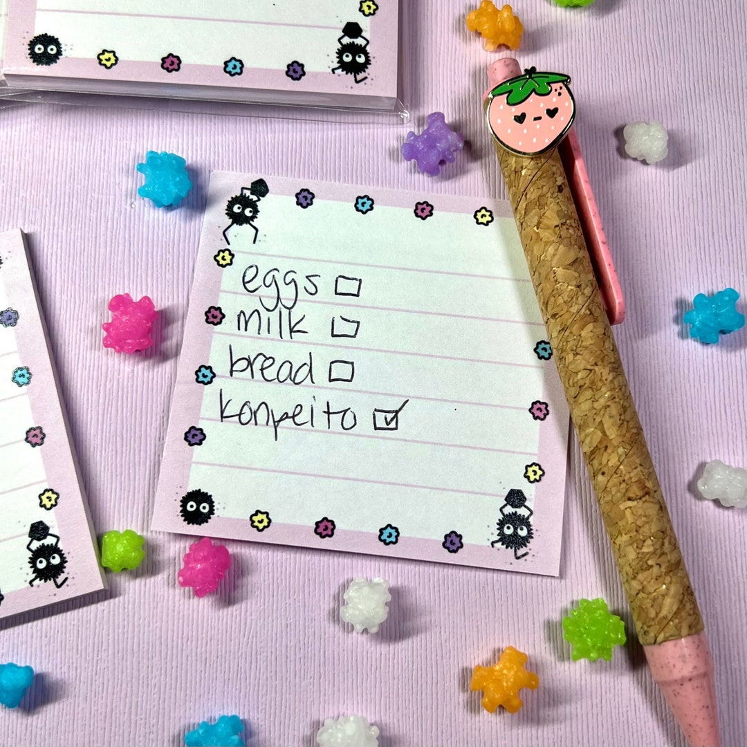 Soot Sprite Lined Post-it Sticky Notes 3x3 Stationary - Etsy