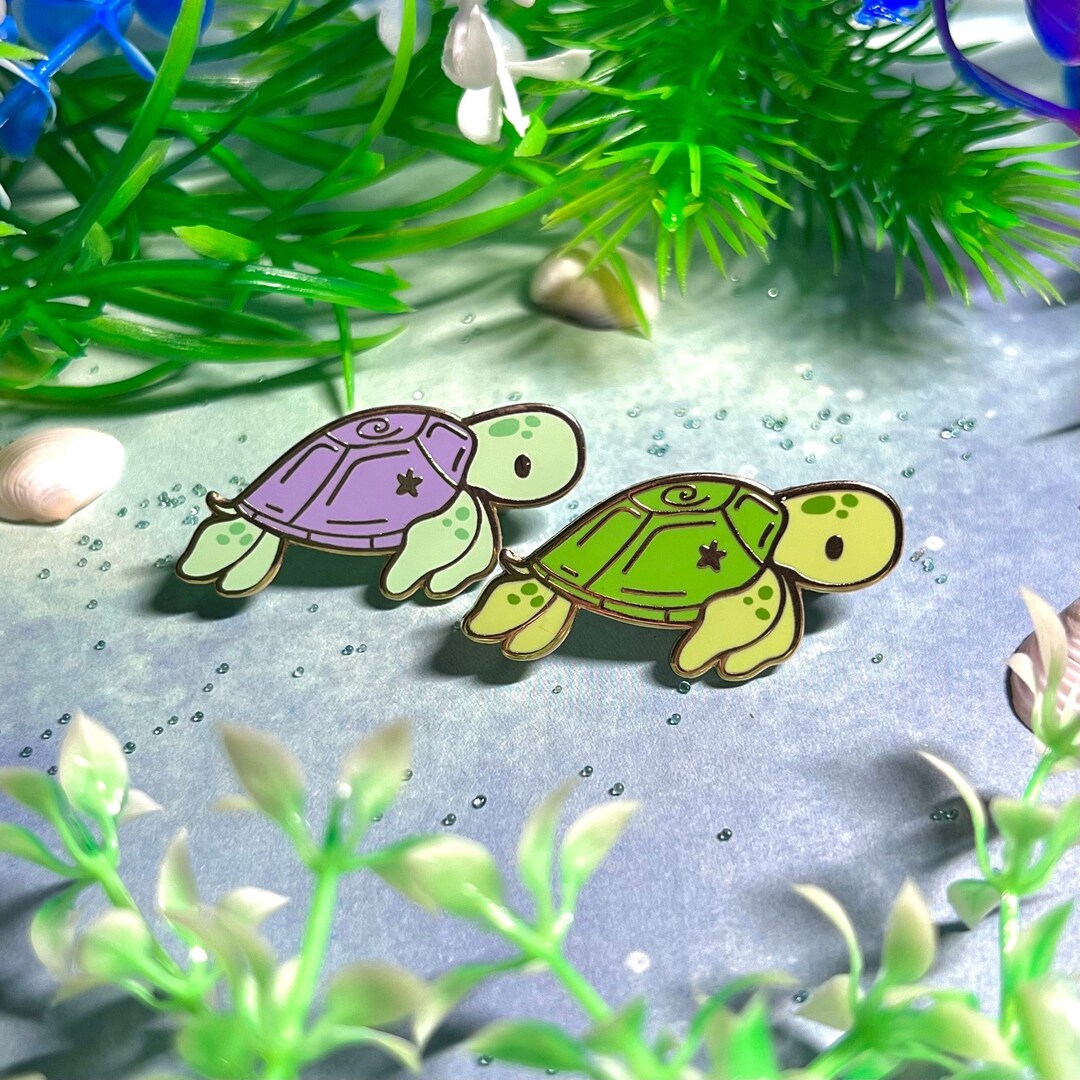 Sea Turtle Hard Enamel Lapel Pin - Cute Kawaii Sea Creature Ocean ...