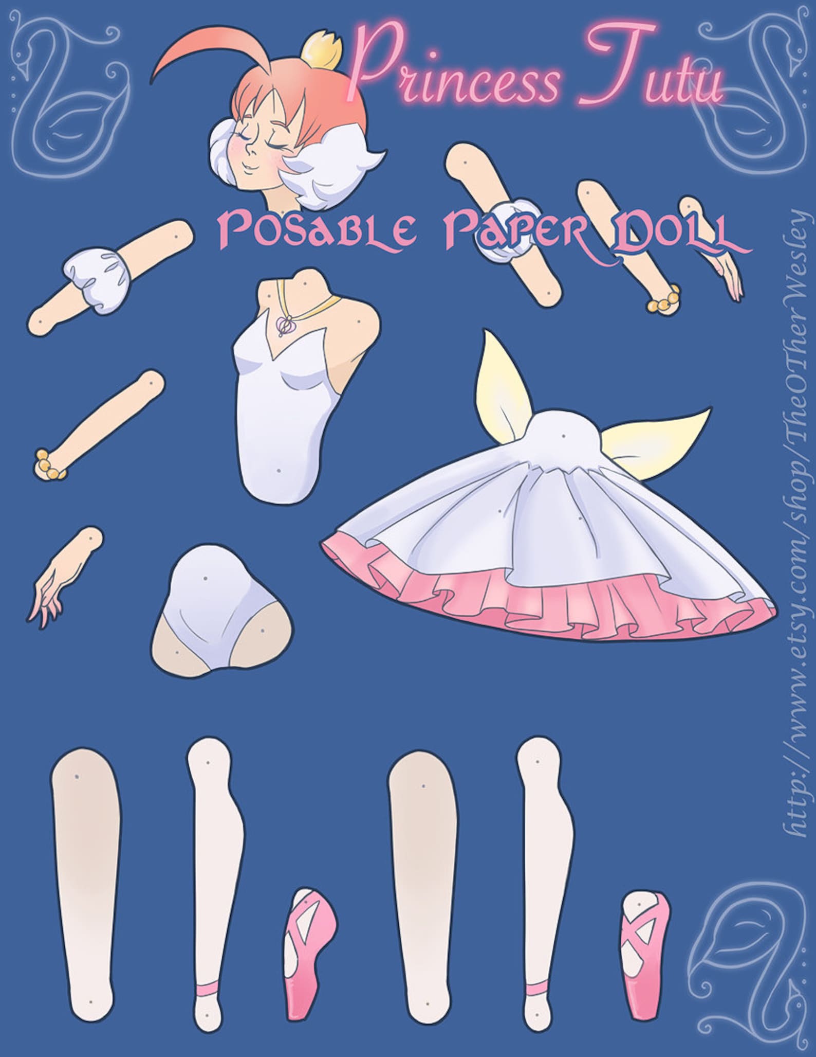 Princess Tutu - Posable Paper Doll - DIY Paper Crafting Kit - Etsy
