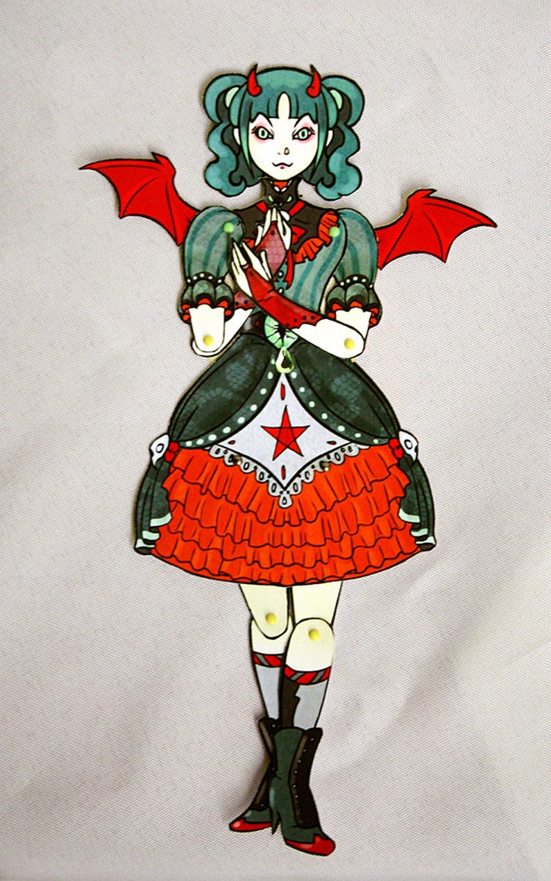 Devious Devil Sister - Posable Paper Doll - DIY Paper Crafting Kit - Etsy