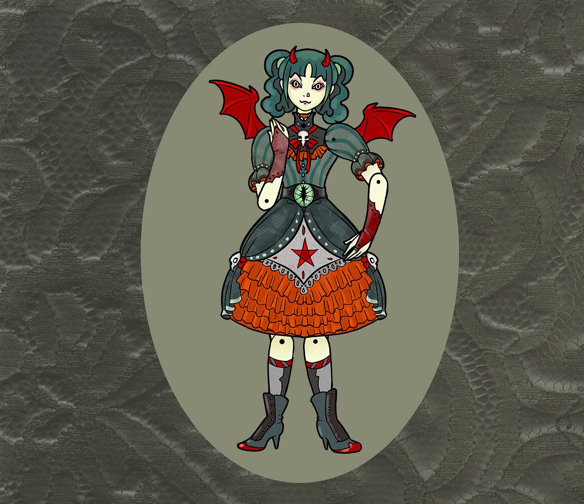 Devious Devil Sister - Posable Paper Doll - DIY Paper Crafting Kit - Etsy