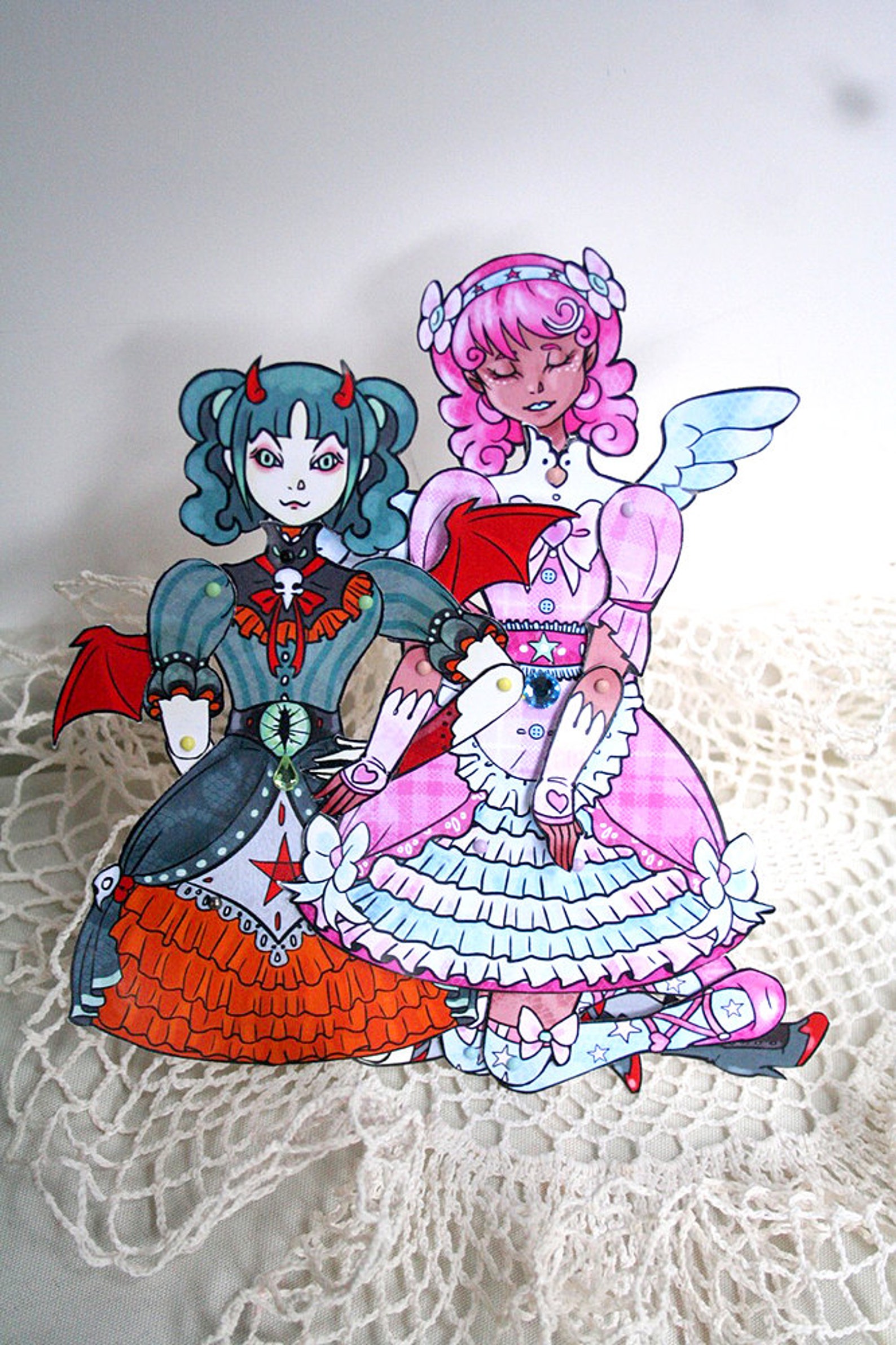 Devious Devil Sister - Posable Paper Doll - DIY Paper Crafting Kit - Etsy