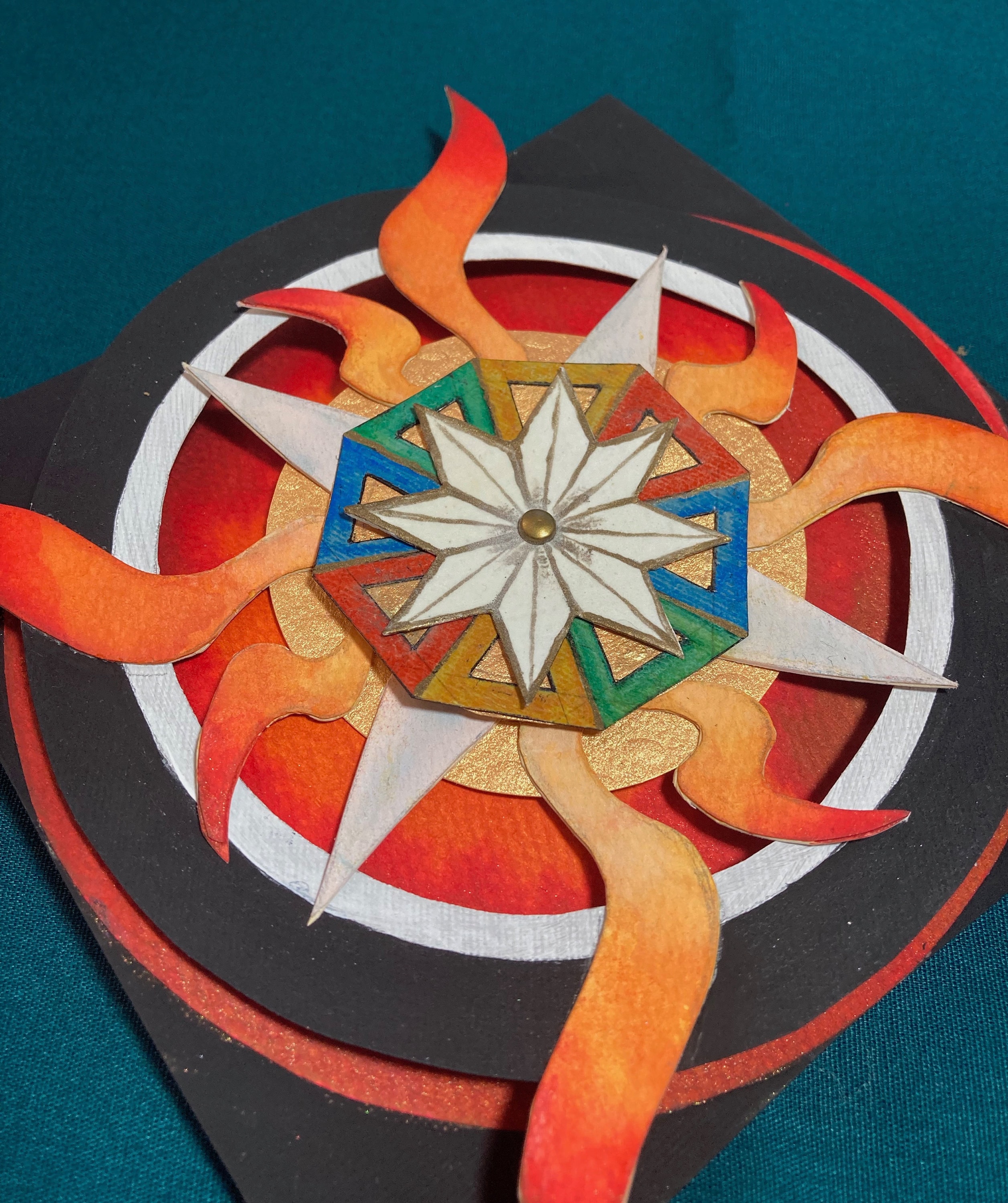Tolkien-inspired Paper Art Spinner Heraldic Device of Fëanor - Etsy