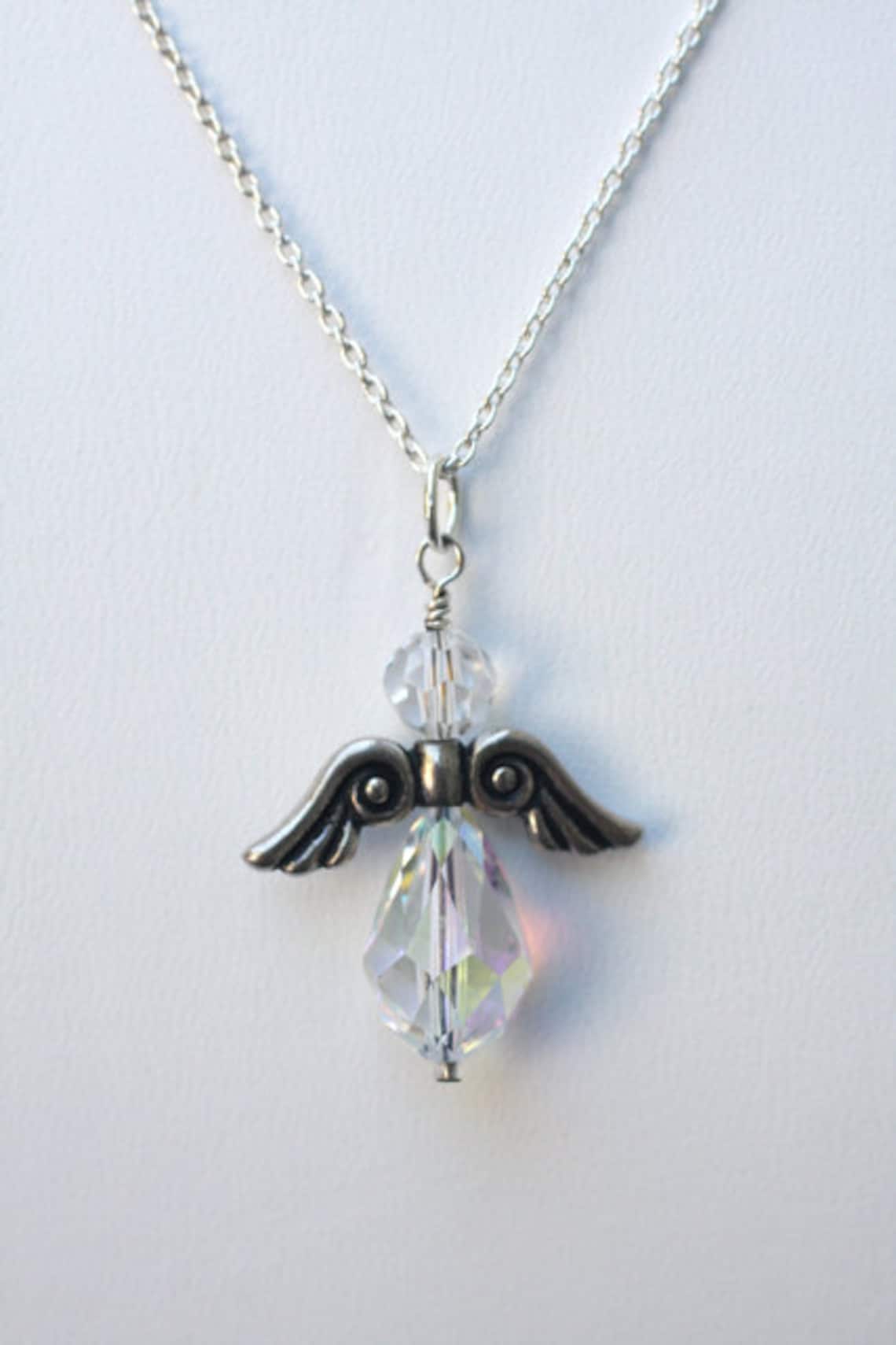 Swarovski Crystal Angel Necklace on Sterling Silver Chain (roxann's ...