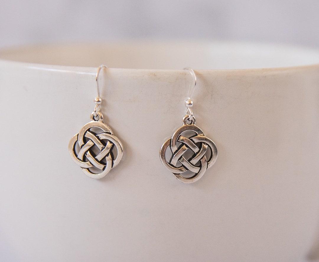 Celtic Knot Earrings With Sterling Silver Ear Wires - Etsy
