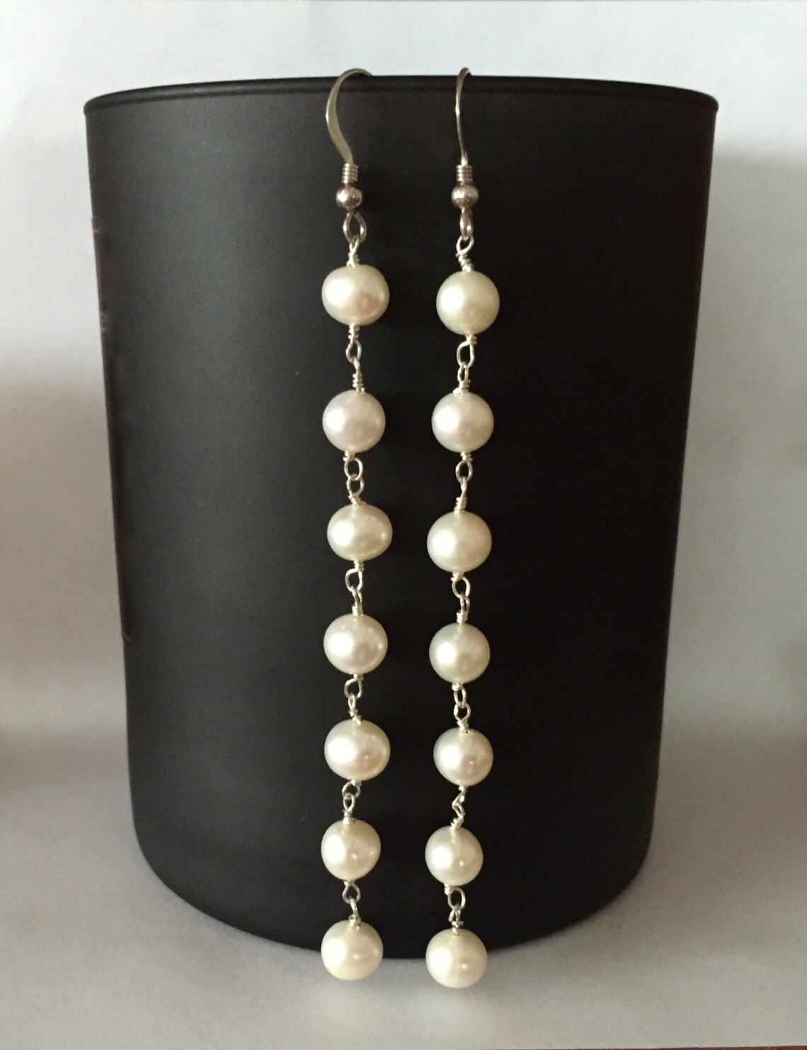 Long Pearl Drop Earrings - Etsy