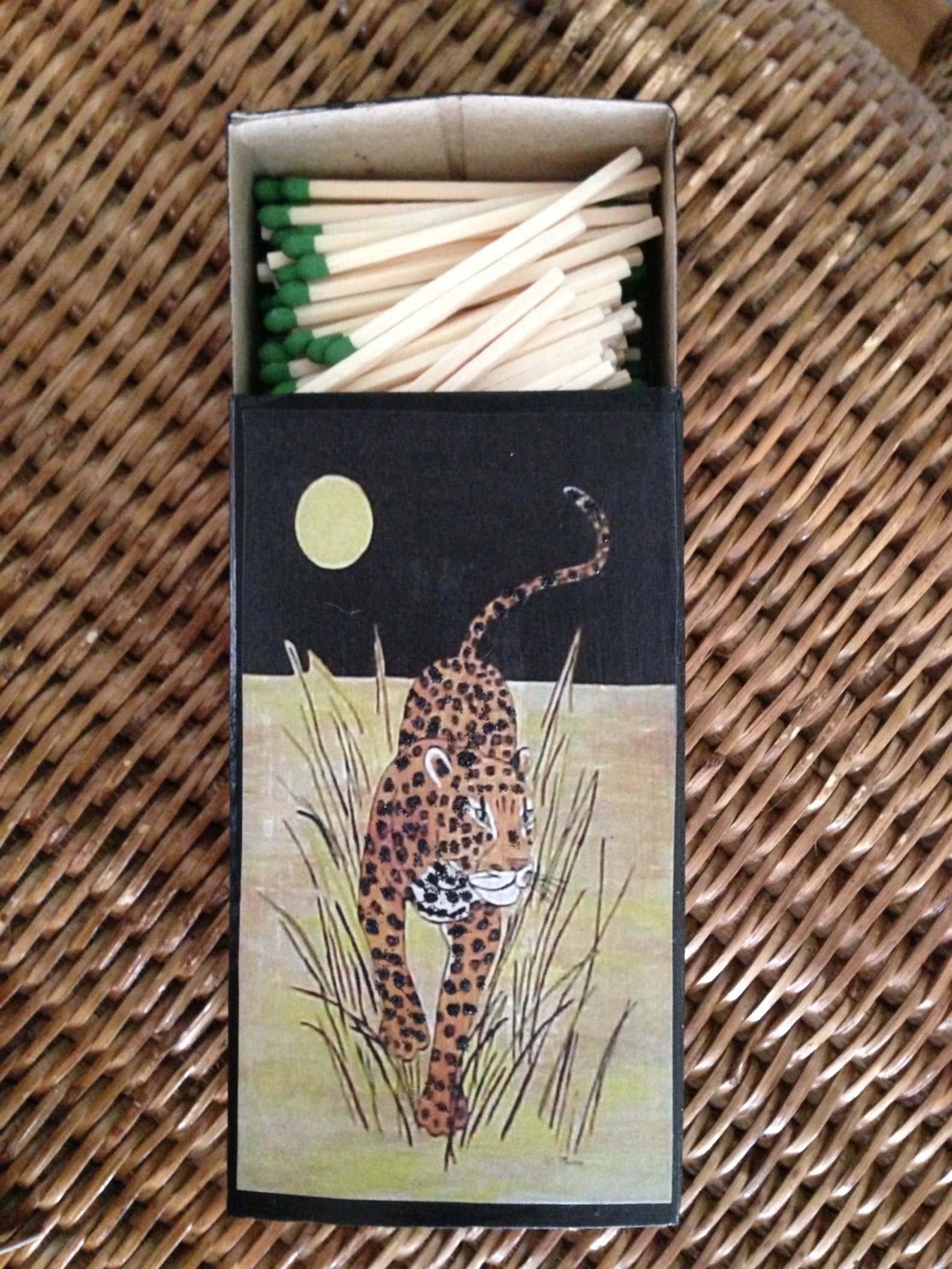 Moonlight Leopard Altered Matchbox - Etsy