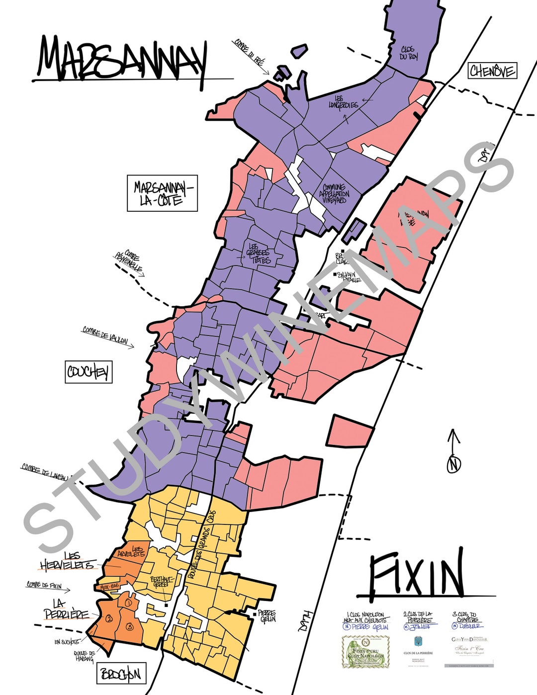 Marsannay & Fixin Wine Map - Etsy